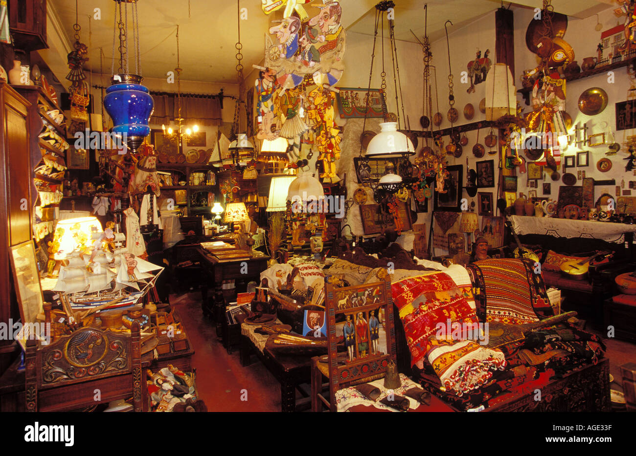 Greece Athens Antik and souvenir shop Plaka Stock Photo - Alamy