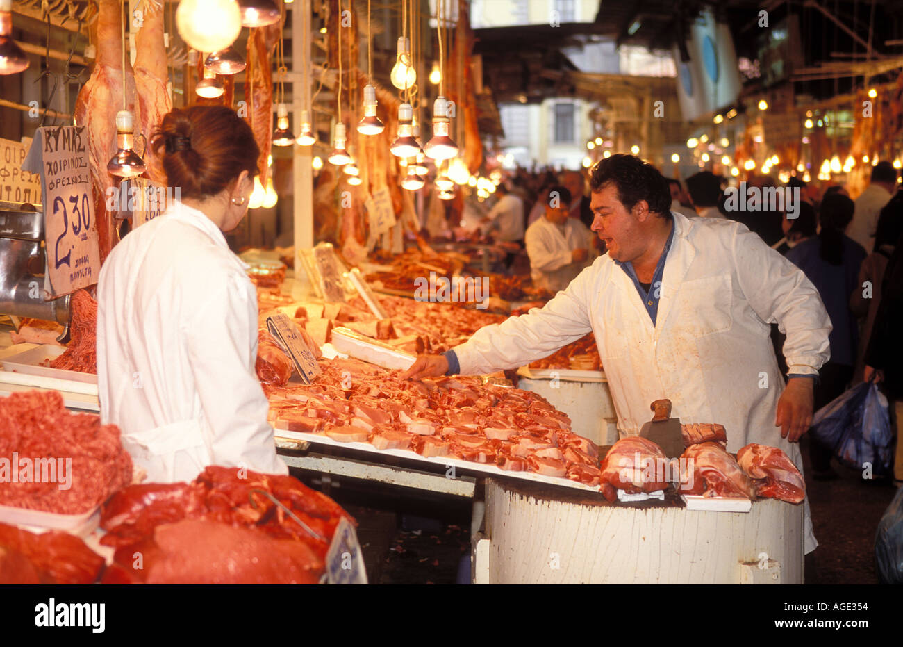 Food market greece busy hi-res stock photography and images - Alamy