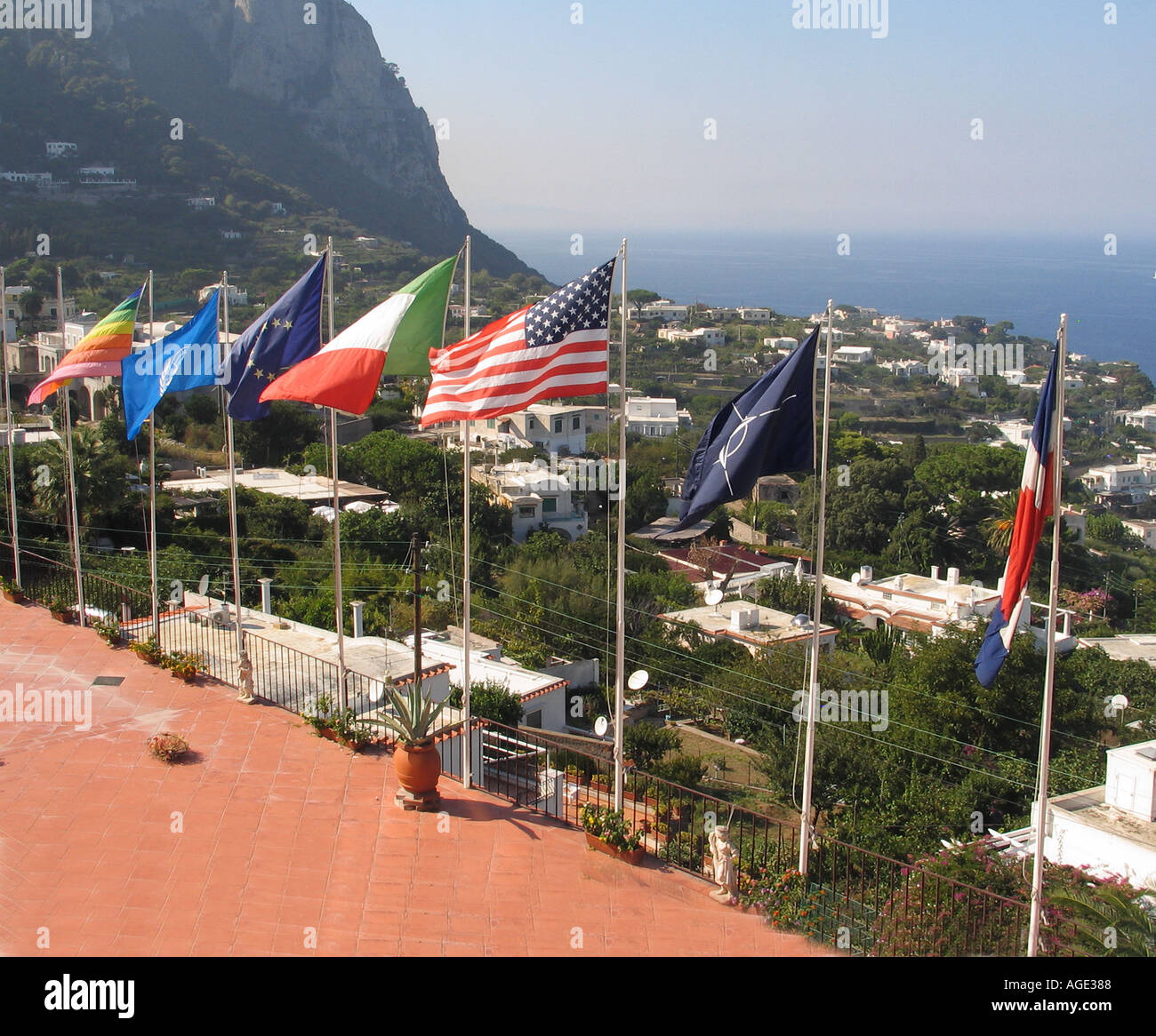Flags of Nations Isle of Capri Italy Stock Photo - Alamy
