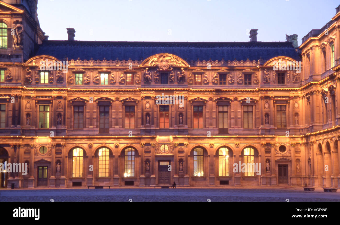 France Paris The Cour Carree and Louvre museum Stock Photo - Alamy