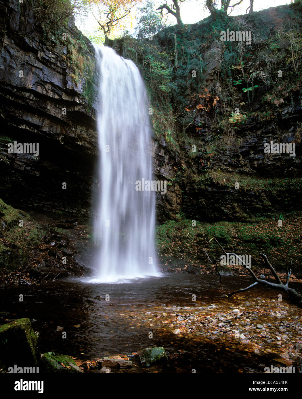 Henrhyd Falls in the Brecon Beacons National Park South Wales UK Stock ...