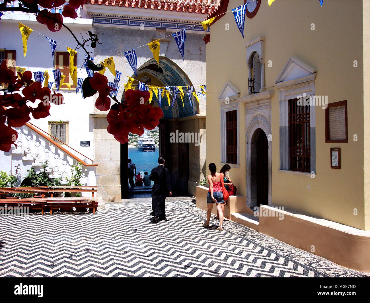 Courtyard panormitis monastery hi-res stock photography and images - Alamy