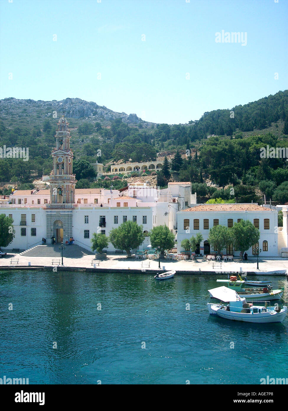 Panormitis Monastery of the Archangel Michael Symi Simi Greece Stock ...
