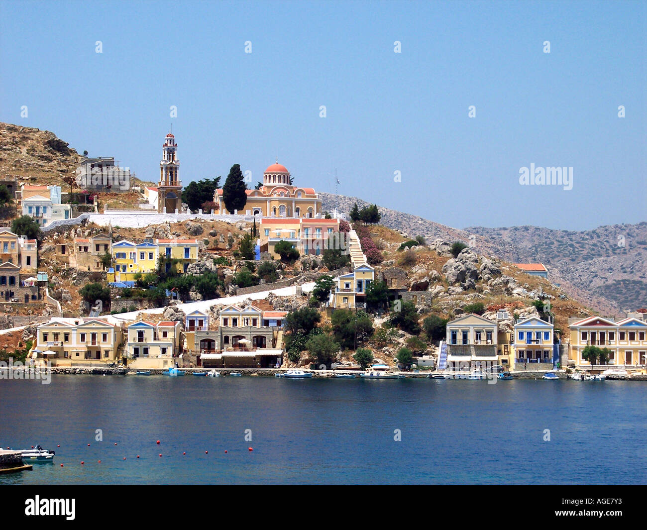 Gialos Harbour Symi Simi Greece Stock Photo - Alamy