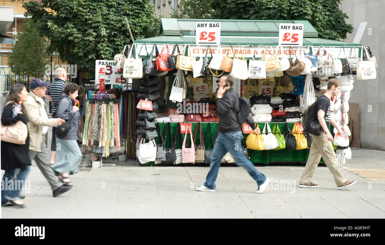 Bag stall, Oxford Street, London Stock Photo - Alamy
