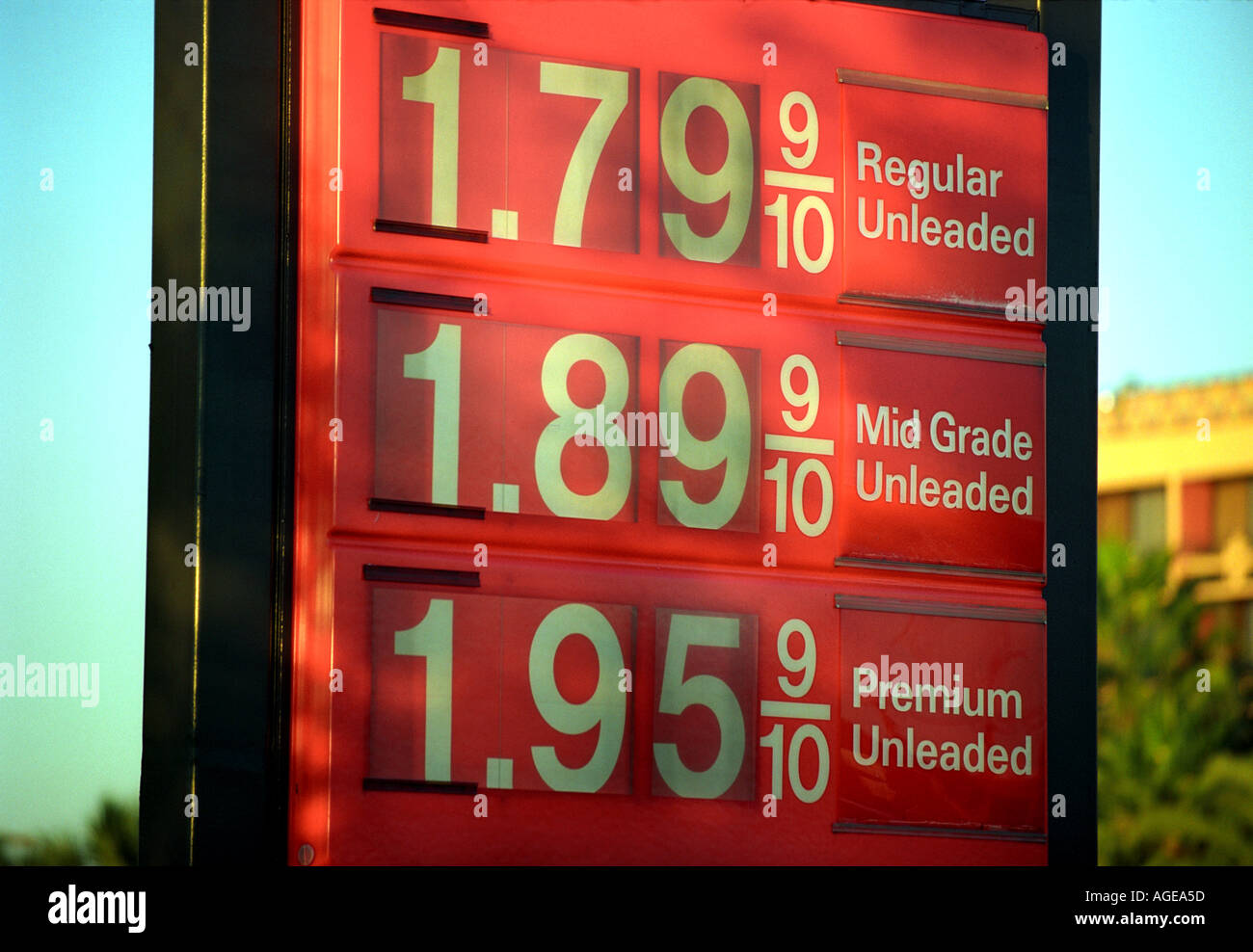 Filling station sign in USA Stock Photo - Alamy