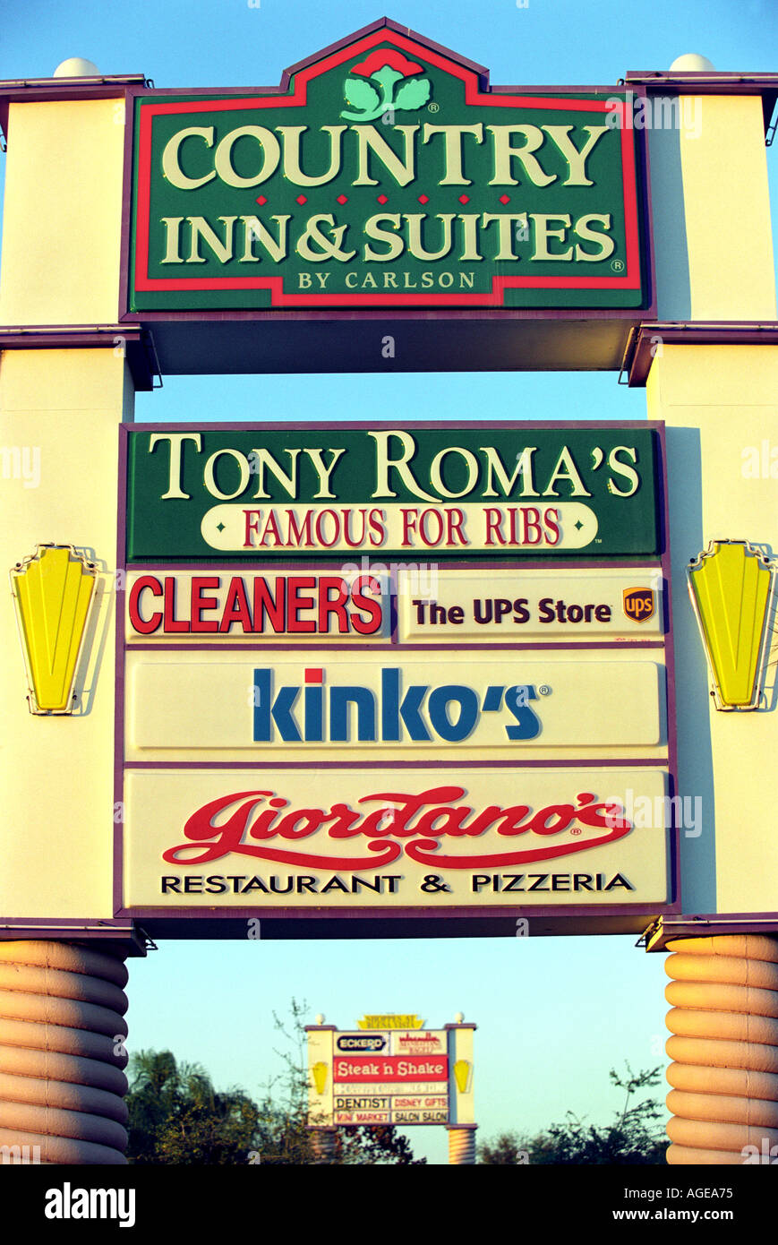 Shop and restaurant signs in Florida USA Stock Photo - Alamy