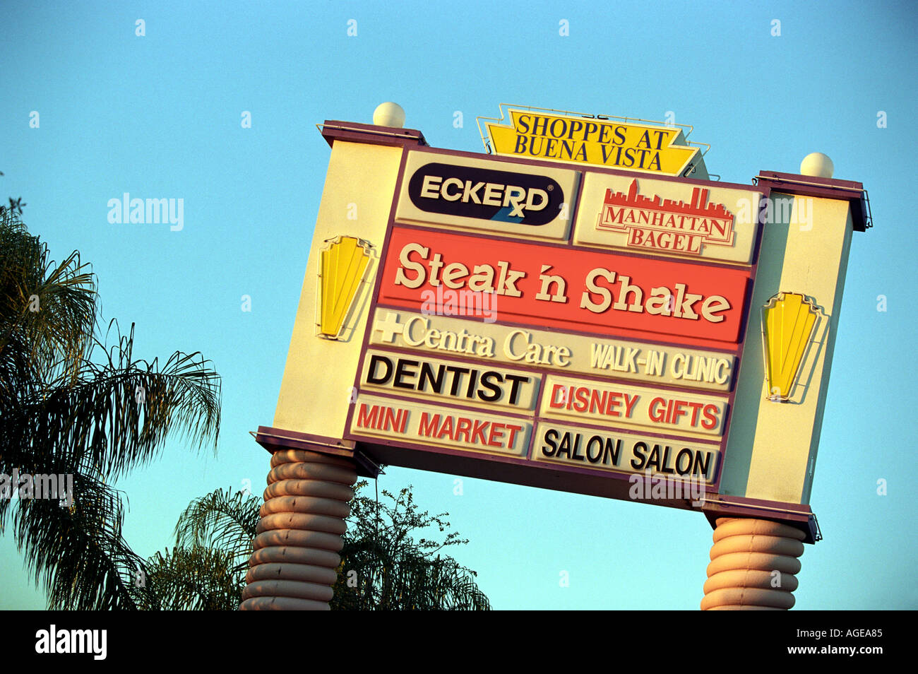 Shop and restaurant signs in Florida USA Stock Photo - Alamy