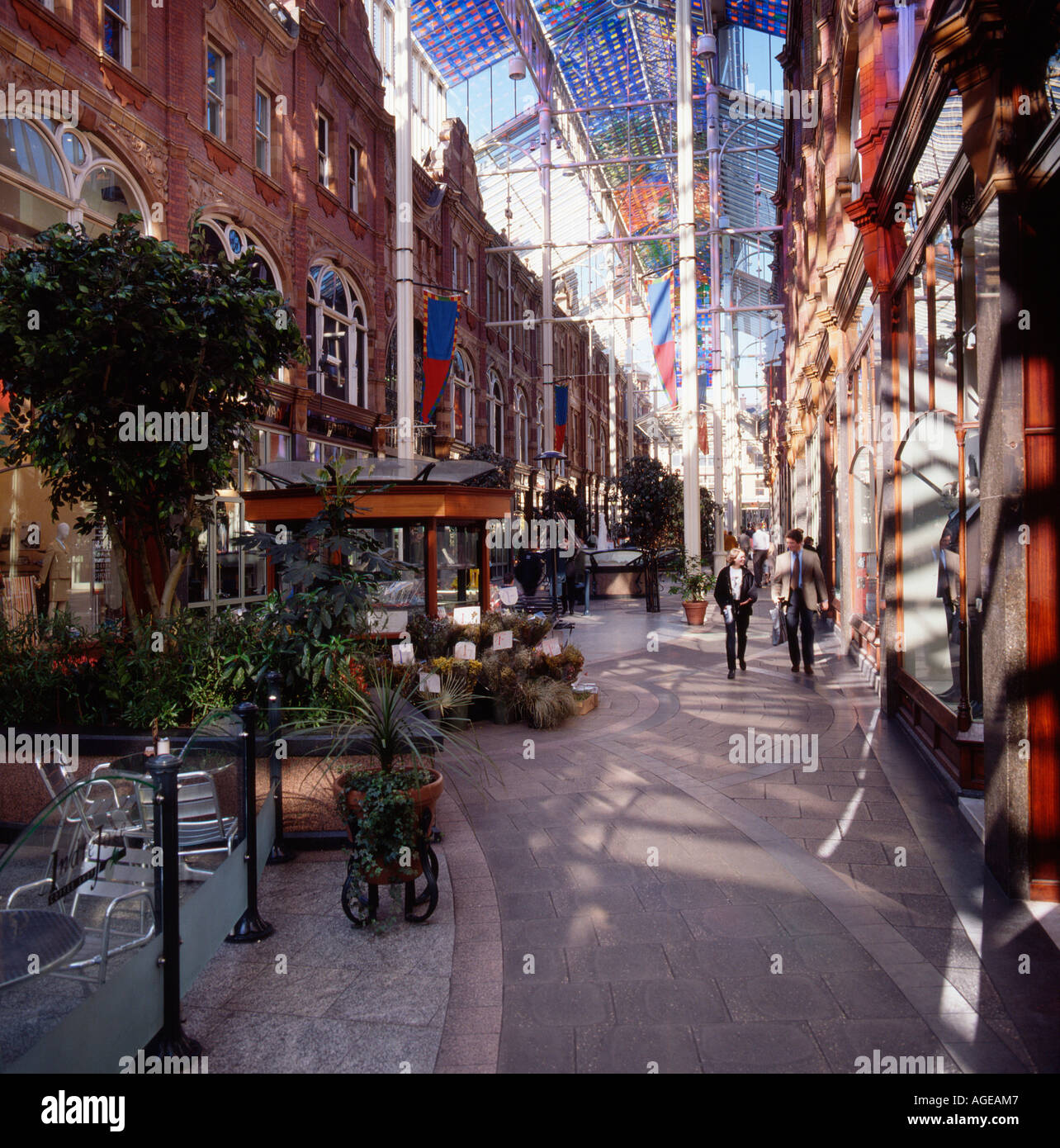 Interior shot of The Victorian Quarter, Leeds, - West Yorkshire Stock ...