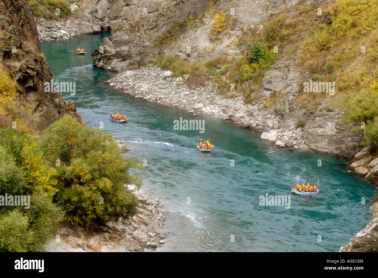 Rafting on the Shotover River near Queenstown Otago South Island New ...