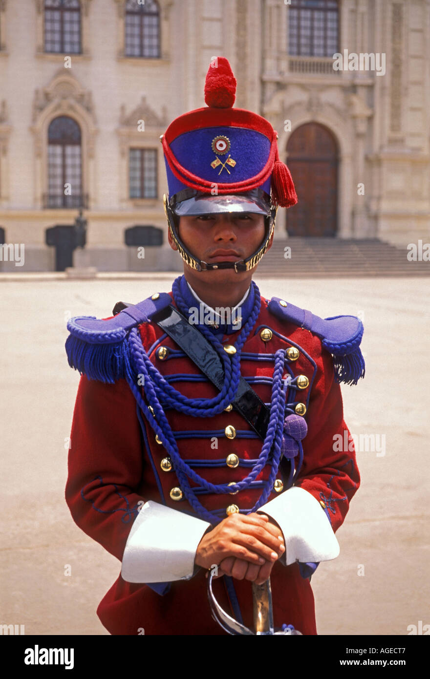 Peruvian man, palace guard, guard, Presidential Palace, Palacio de ...