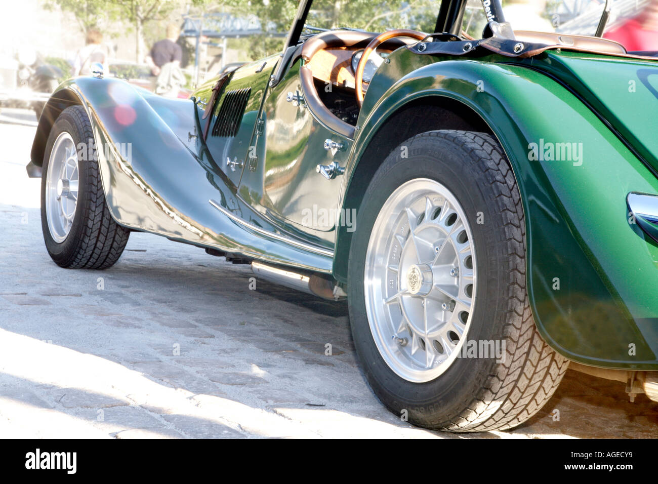 Side rear view of MORGAN 8 from 1985 with 115kW engine Stock Photo - Alamy