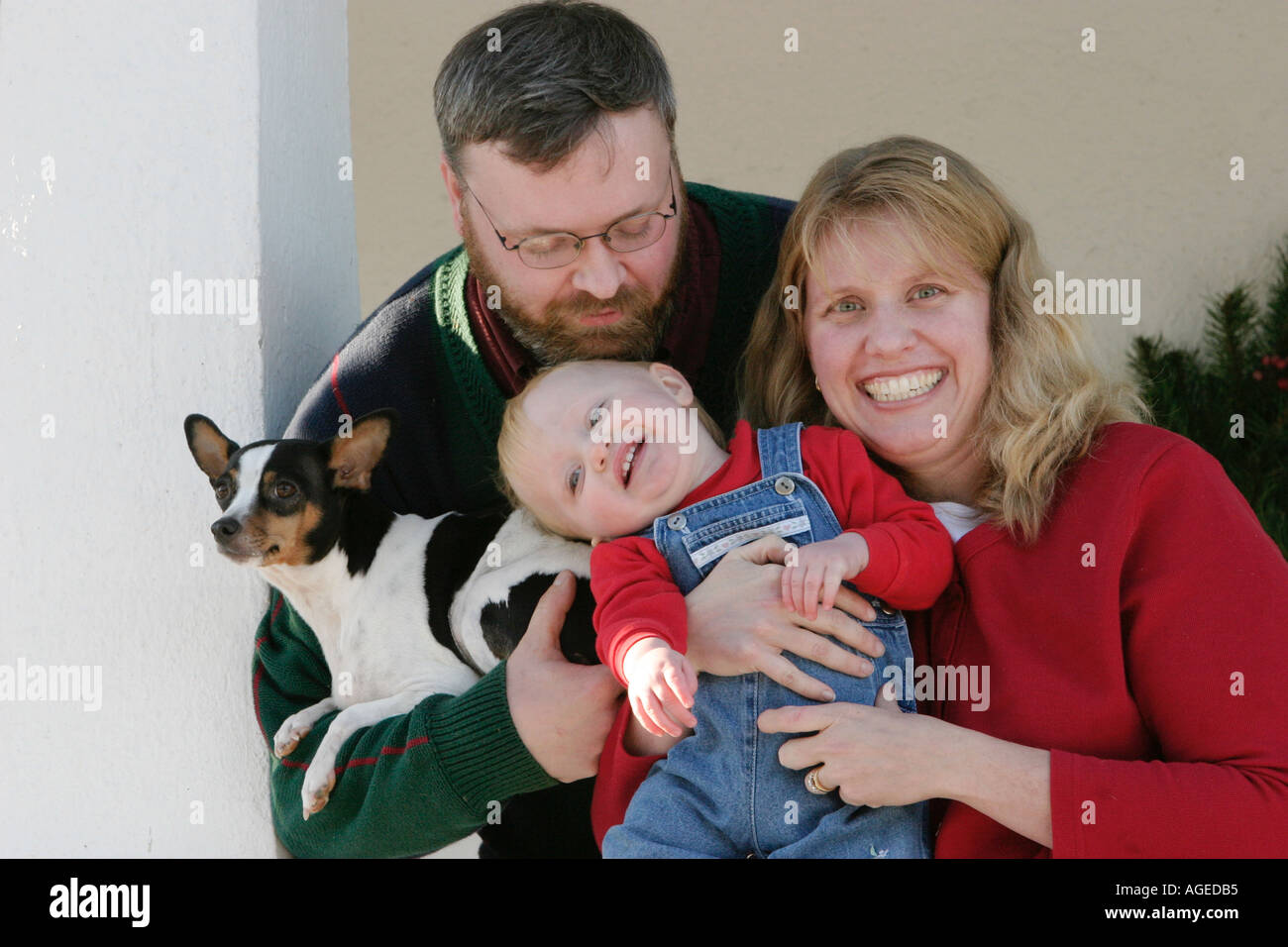 family portrait on porch Stock Photo - Alamy