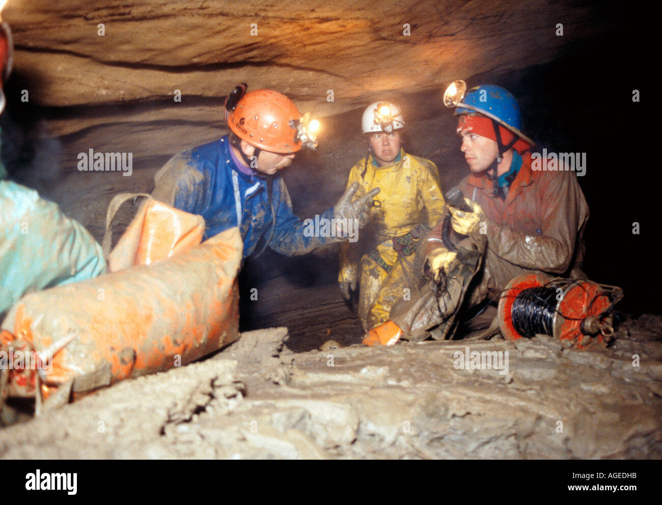 Cave Explorers in Tjoarvekrajgge cave (The Reindeer Antler Cave ...