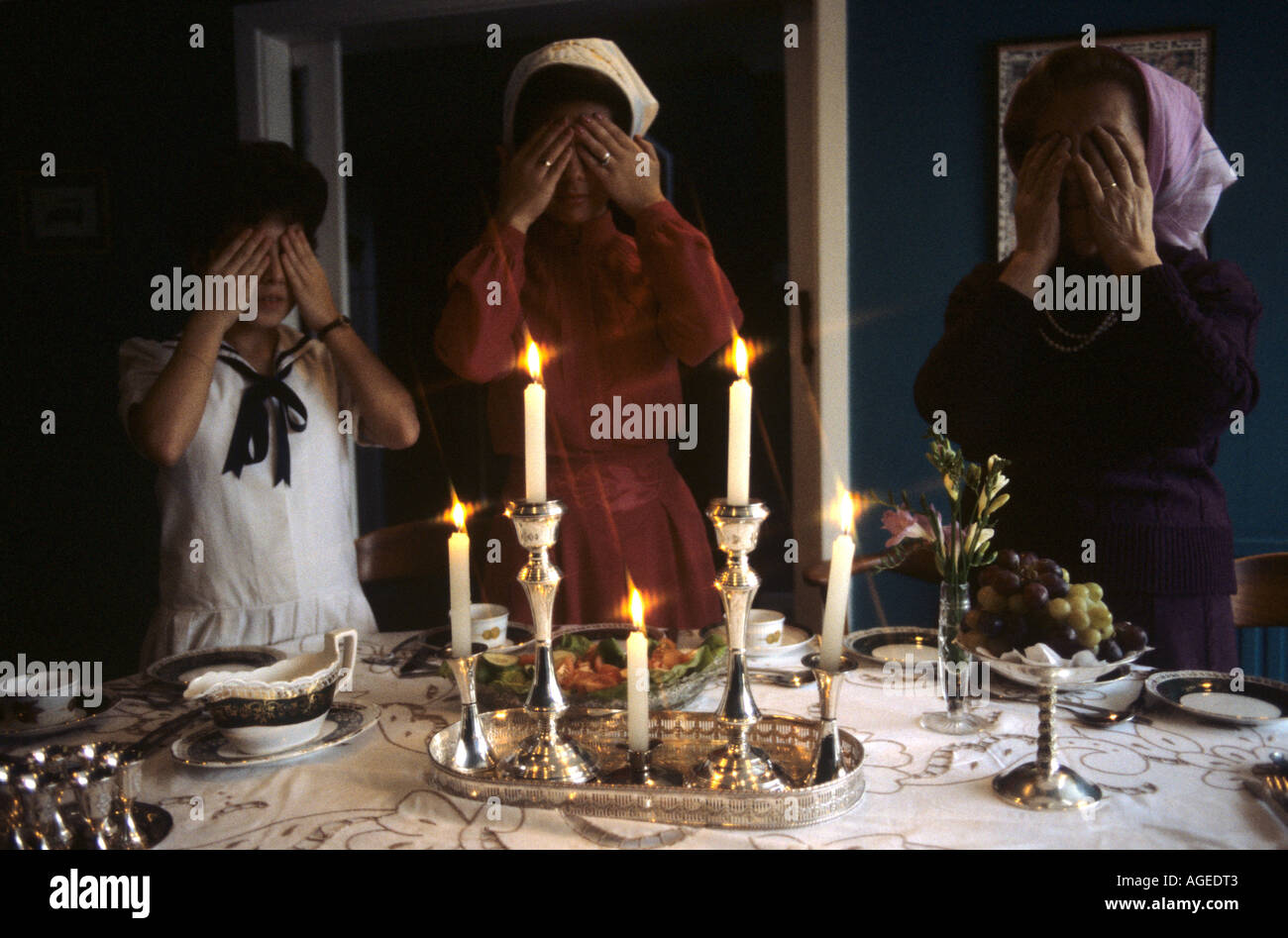 Jewish Sabbath meal Stock Photo - Alamy