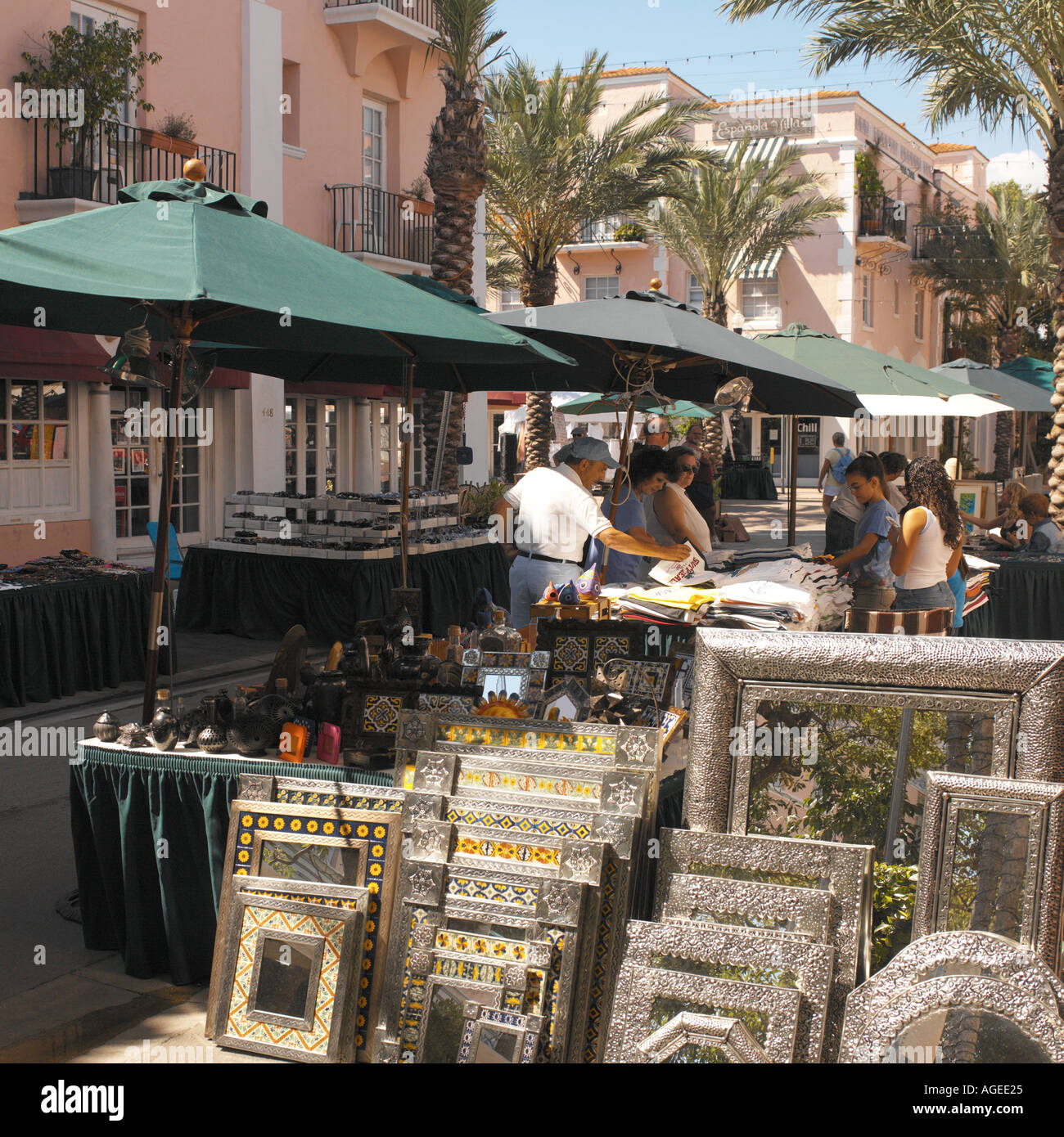 Market in Coconut Grove in Miami Beach, Florida, USA Stock Photo - Alamy
