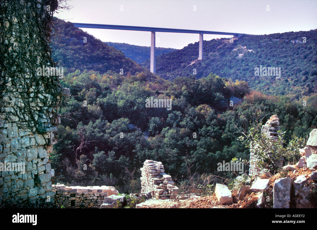 Viaduct Limska Draga Stock Photo - Alamy