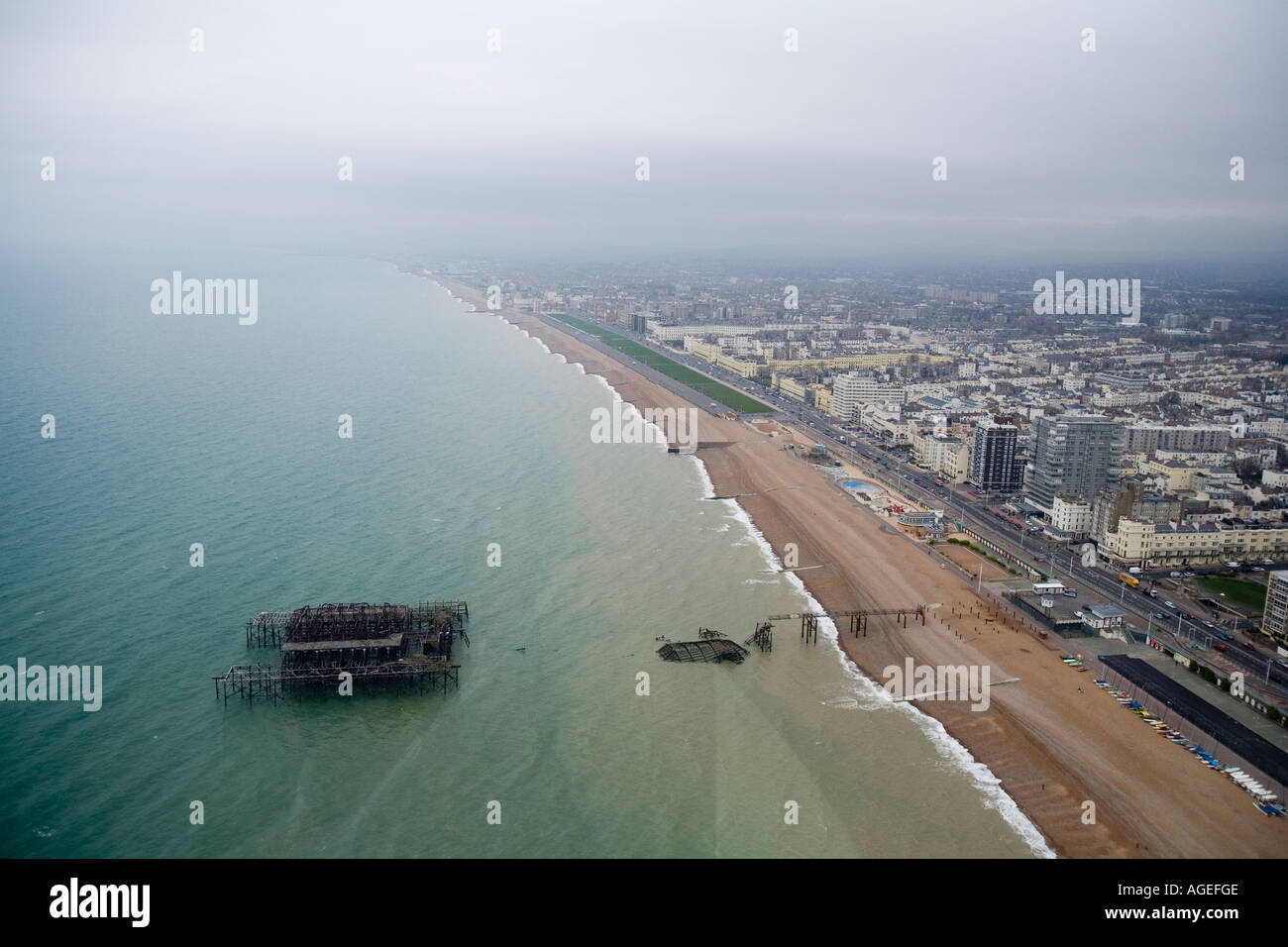 Brighton west pier aerial view hi-res stock photography and images - Alamy