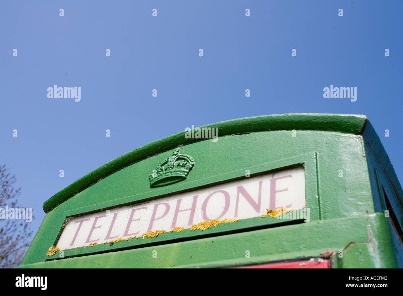 Green telephone box Stock Photo - Alamy