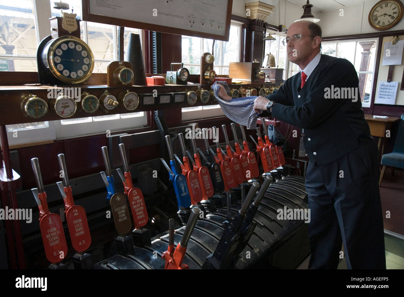 Signalman. Bluebell Railway, Sheffield Park, East Sussex Stock Photo ...