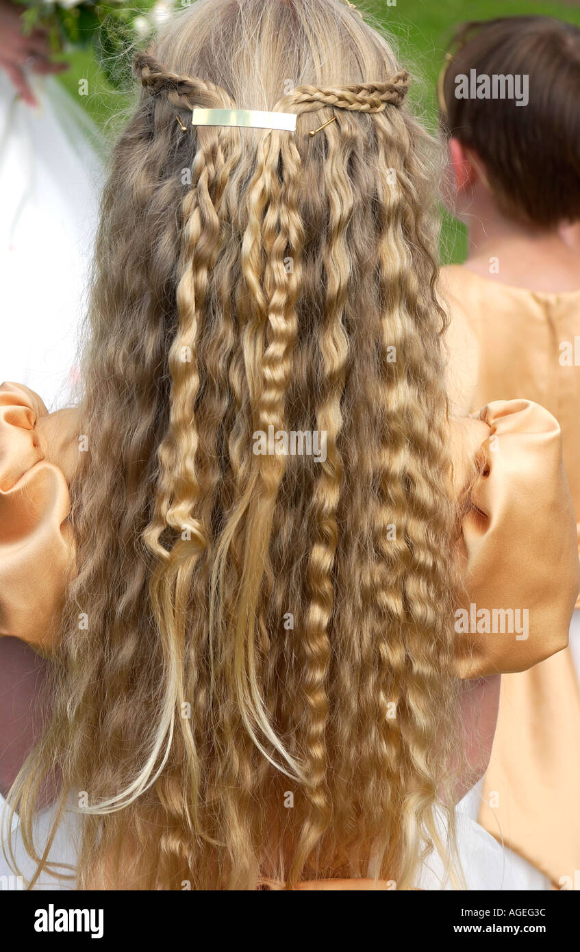 Girl with plaited head of hair Stock Photo - Alamy
