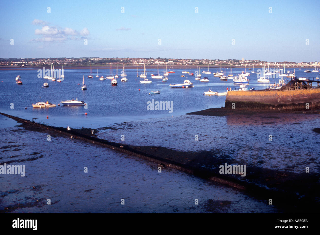 View across Exe estuary from Starcross to Exmouth Stock Photo - Alamy
