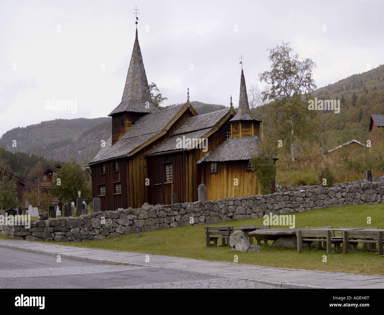 The Hol Old Church nearby Geilo Stock Photo - Alamy