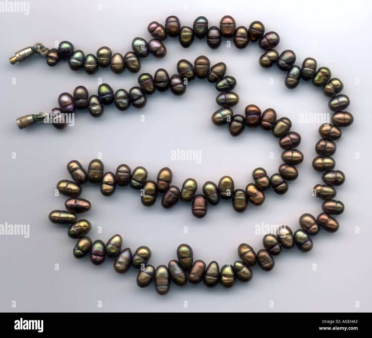 Necklace of interesting keshi pearls from Sulawesi Indonesia Stock ...