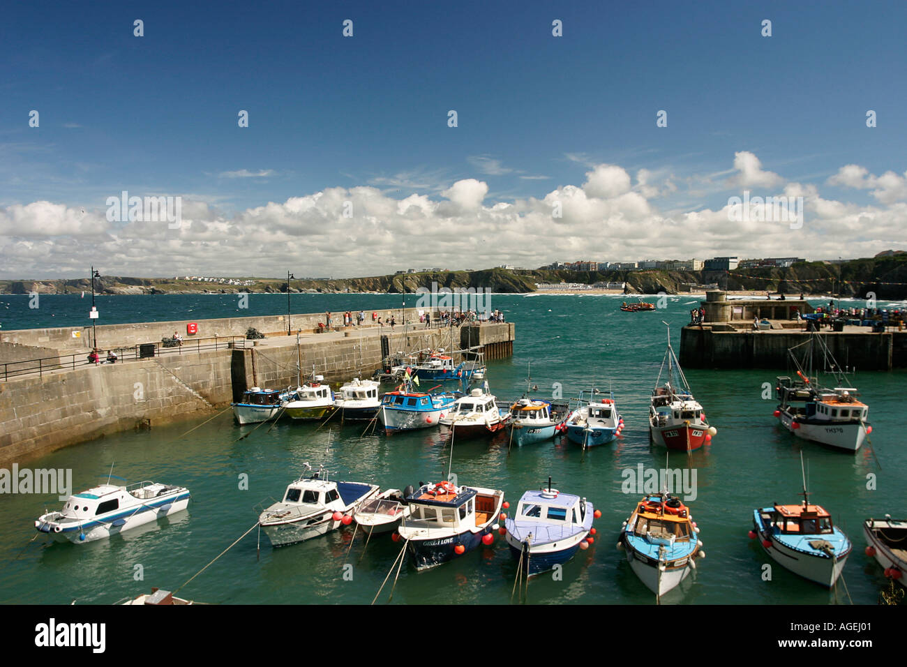 Fishing boats in Newquay Harbour, Cornwall Stock Photo - Alamy Fishing boats in Newquay Harbour, Cornwall Stock Photo - Alamy