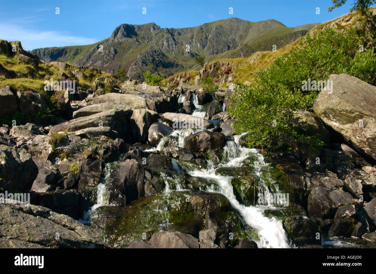 Waterfall near Llyn Idwal Snowdonia North Wales Stock Photo - Alamy