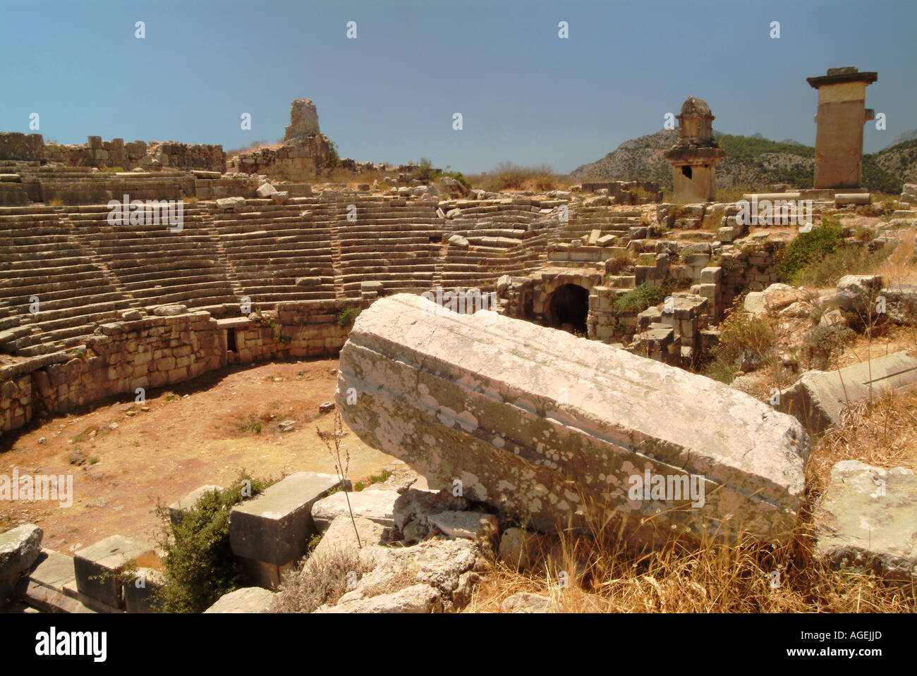 The Roman Amphitheatre at Xanthos, Near Patara, Turquoise Coast, Turkey ...