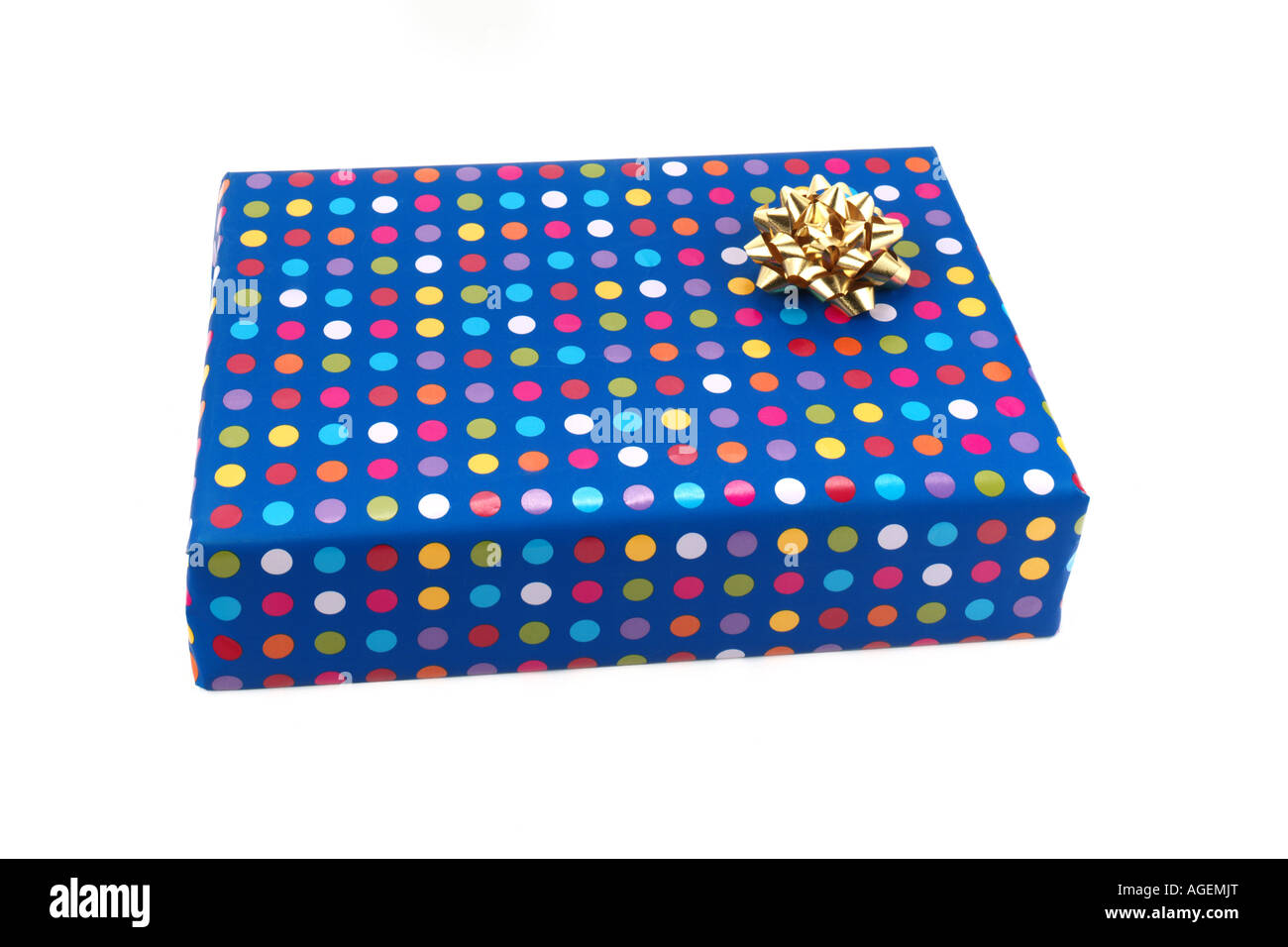 Birthday Present On White Background Stock Photo - Alamy