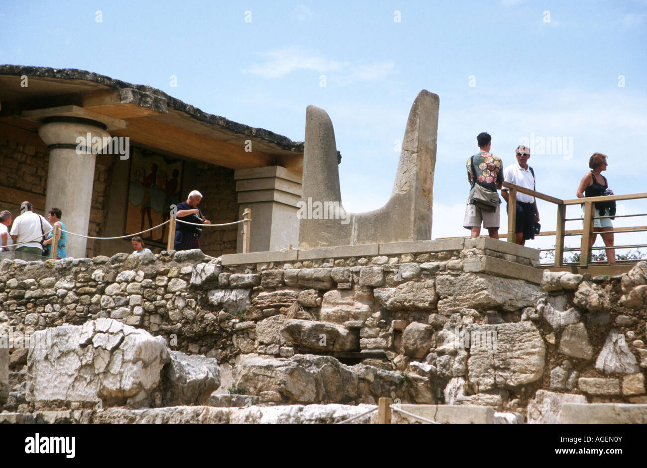 "Bulls Horms" fertility symbol at"Knossos"in part of the ruins of the ...