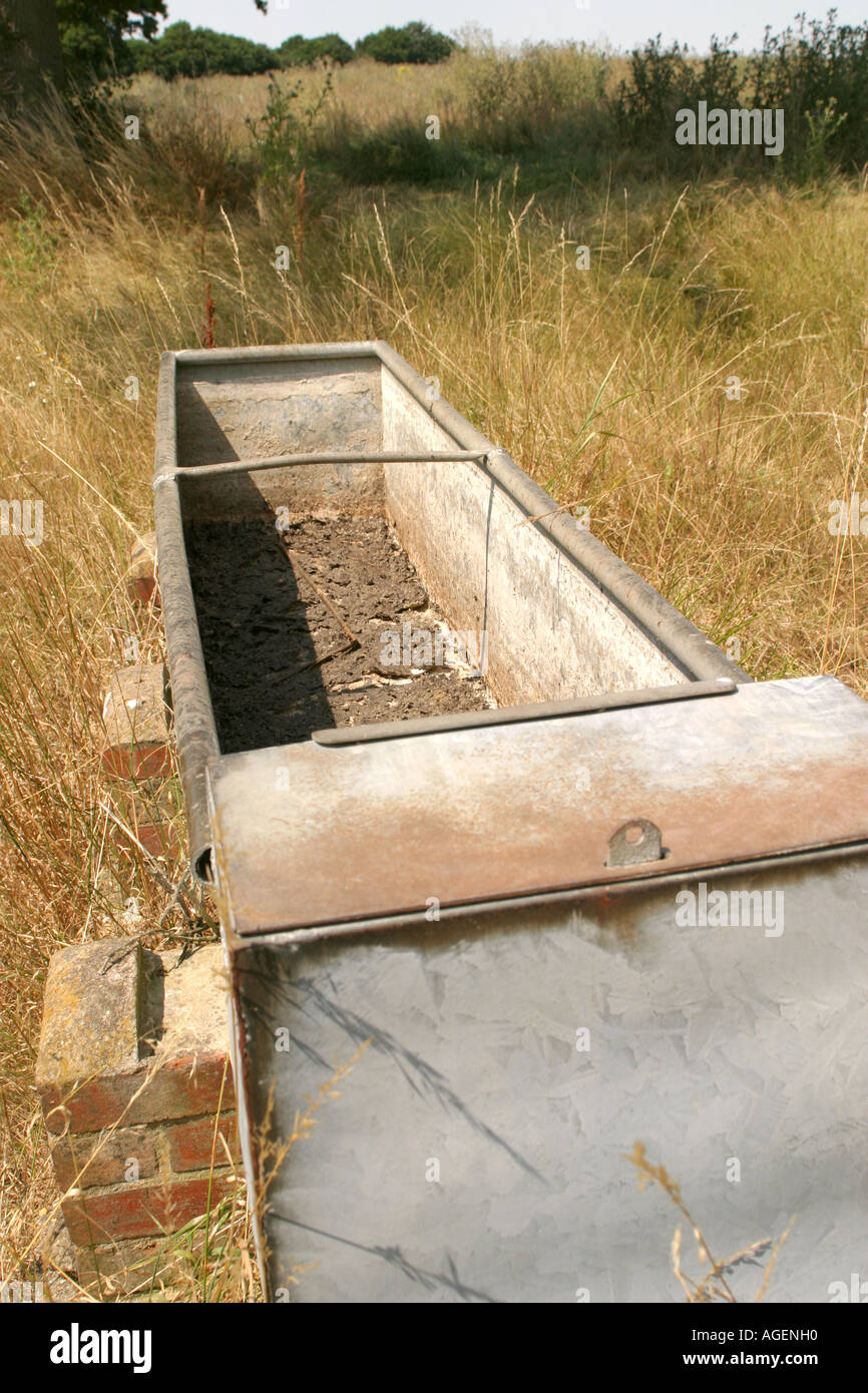 An empty water trough Summer 2006 South East England UK Stock Photo - Alamy