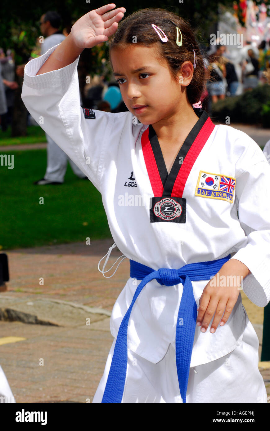 Young girl practicing Taekwondo at Kingston Carnival September 2007 ...