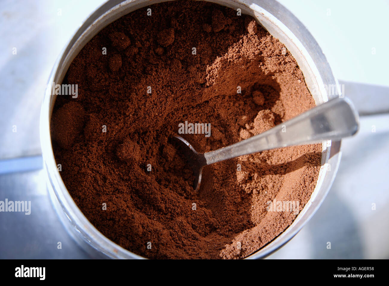coffee spoon mince chop brown dose tin can Stock Photo - Alamy
