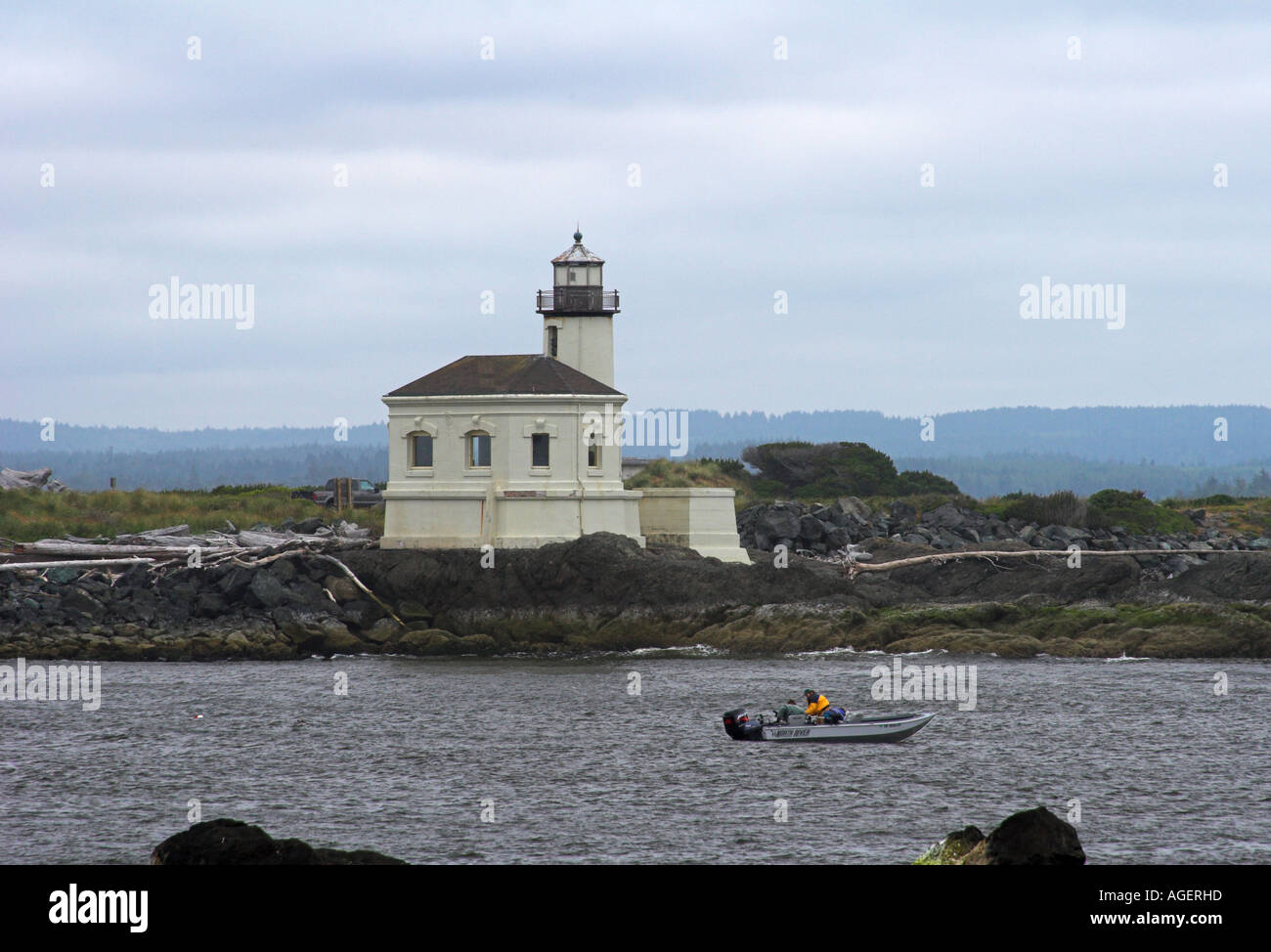 Coquille River Lighthouse at Bandon Oregon Stock Photo - Alamy