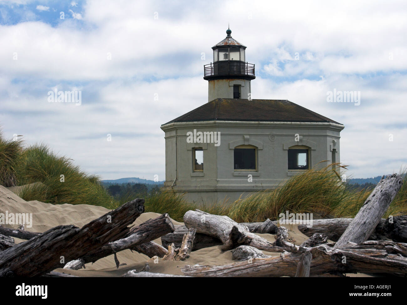 Coquille River Lighthouse at Bandon Oregon Stock Photo - Alamy