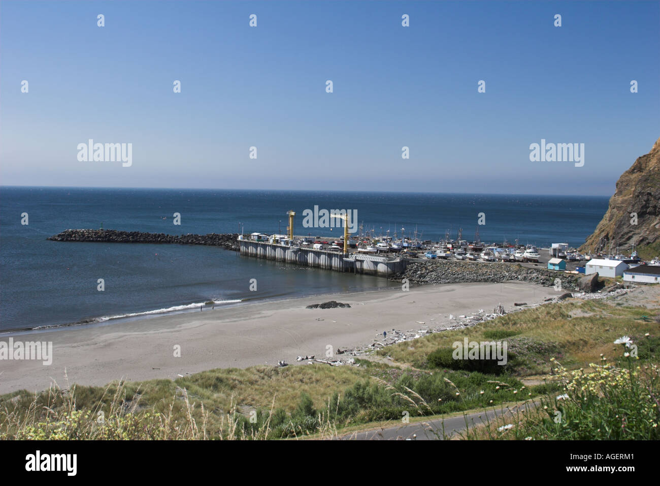 Fishing port at Port Orford Oregon Stock Photo - Alamy