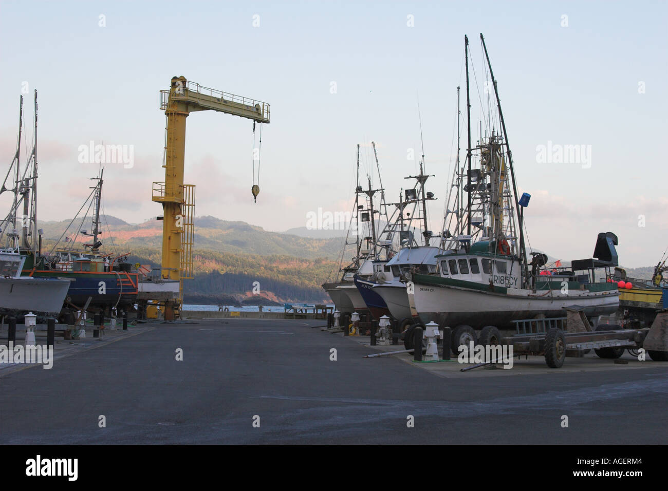 Fishing port at Port Orford Oregon Stock Photo - Alamy
