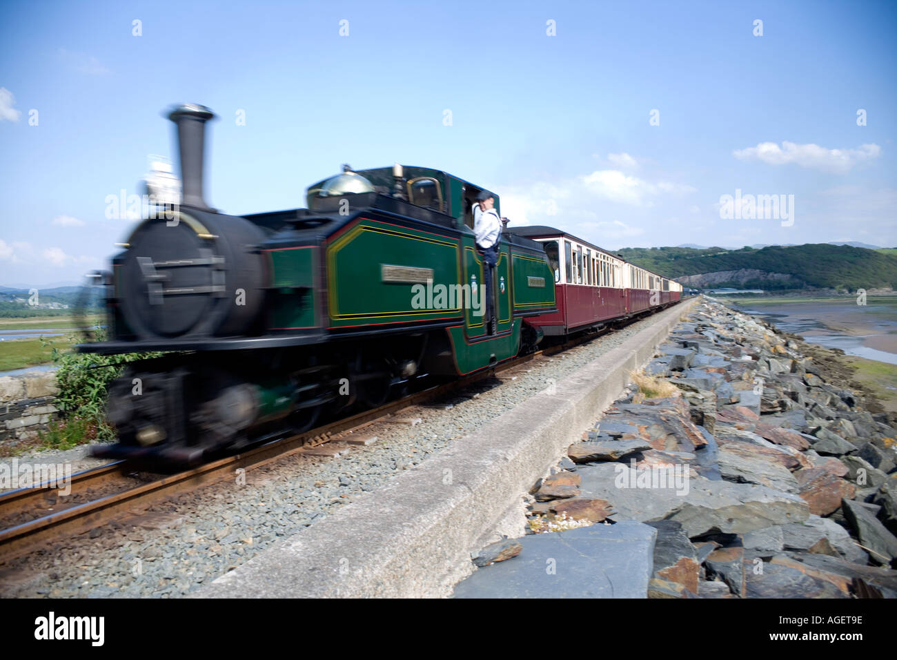 The Earl of Merioneth steam Train Ffestiniog steam railway on the cob ...