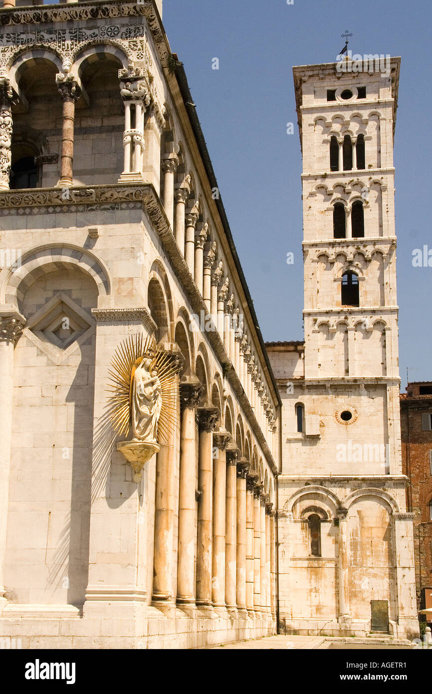 The white limestone church of San Michelle in Foro at Lucca Italy Stock ...