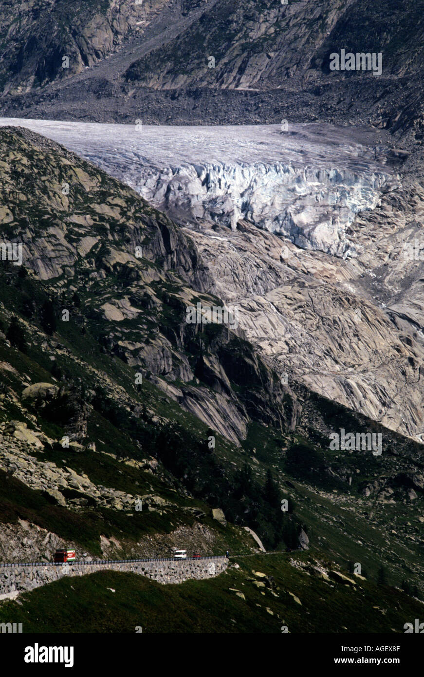 SWITZERLAND GLACIER RHONE GLACIER GLETCH FURKA GRIMSEL RETREAT GLOBAL ...