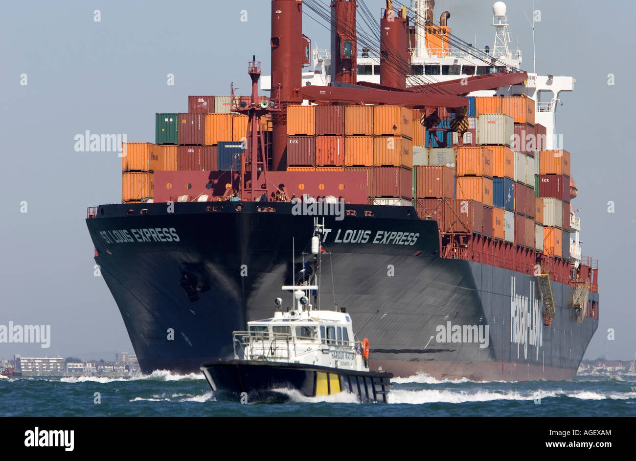 Close up,St Louise Express, Container ship with Southampton Harbour ...