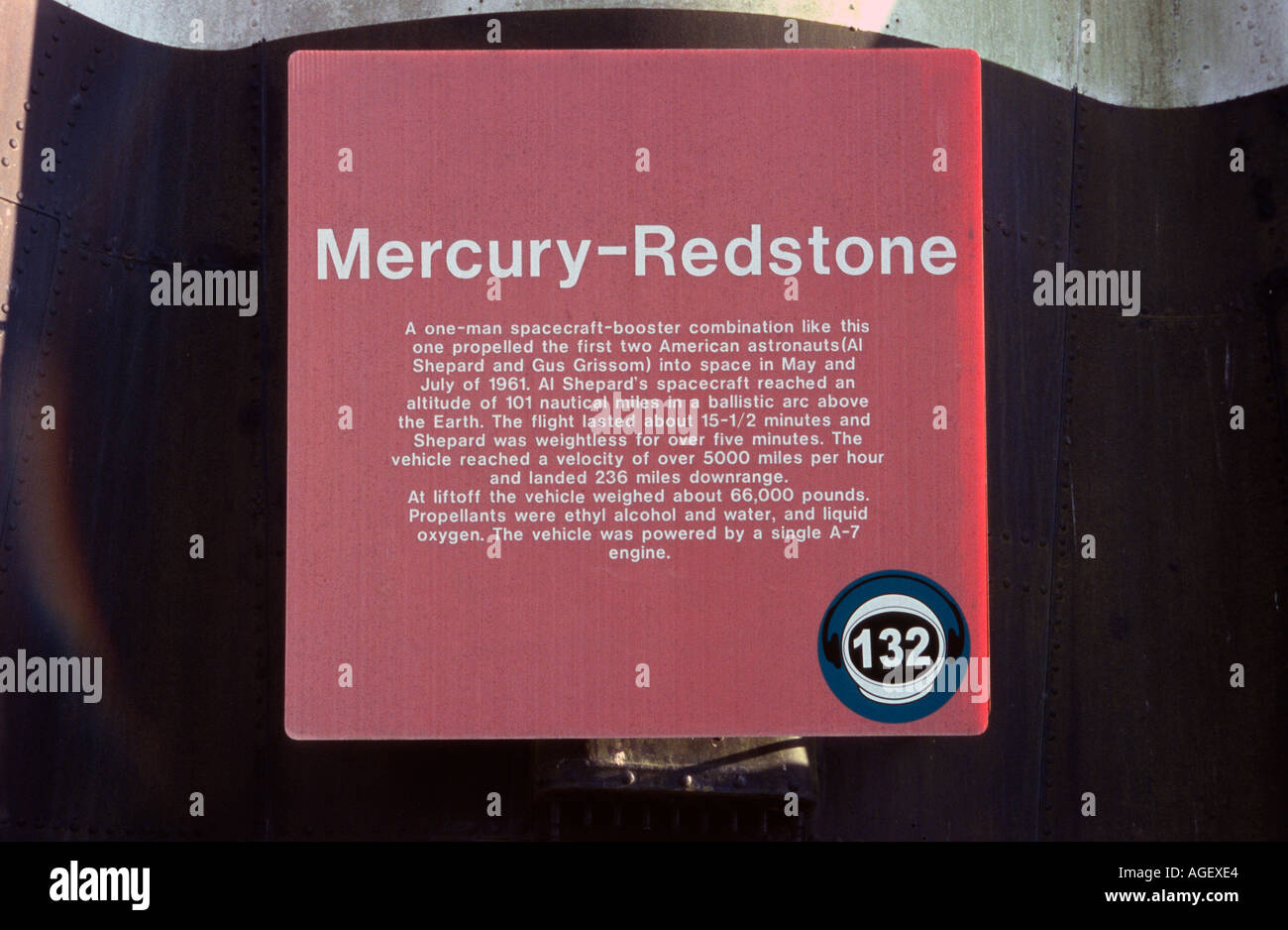 Mercury Redstone Rocket information plaque Stock Photo - Alamy