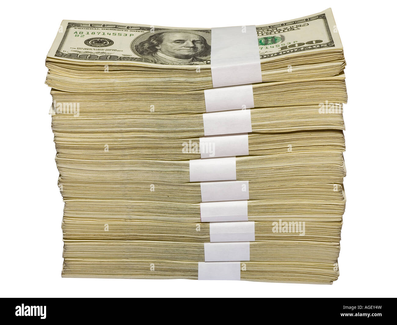 the hundred thousands US dollars heap with clipping path Stock Photo ...