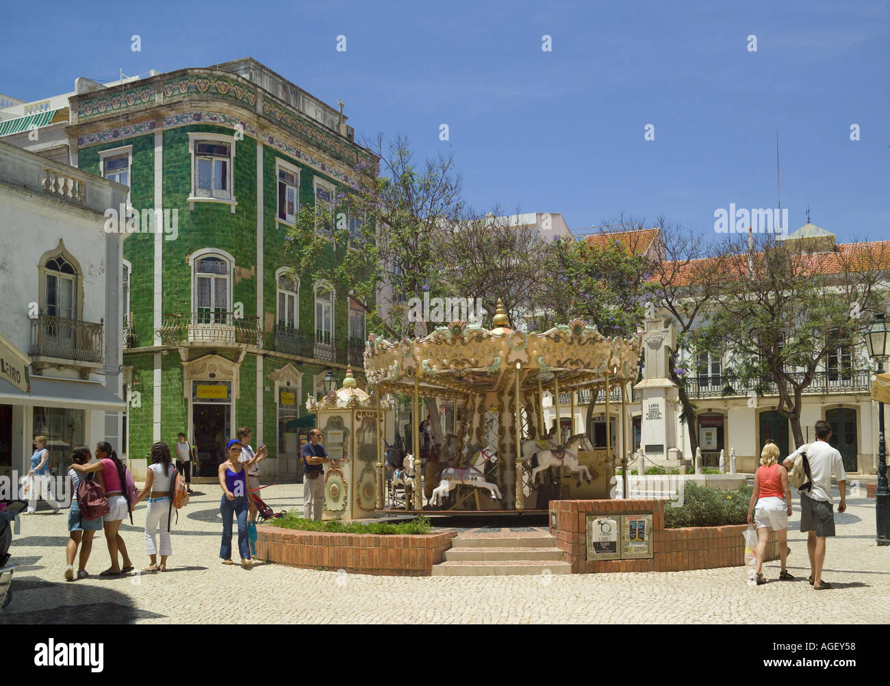 Portugal the Algarve Lagos central square Stock Photo - Alamy