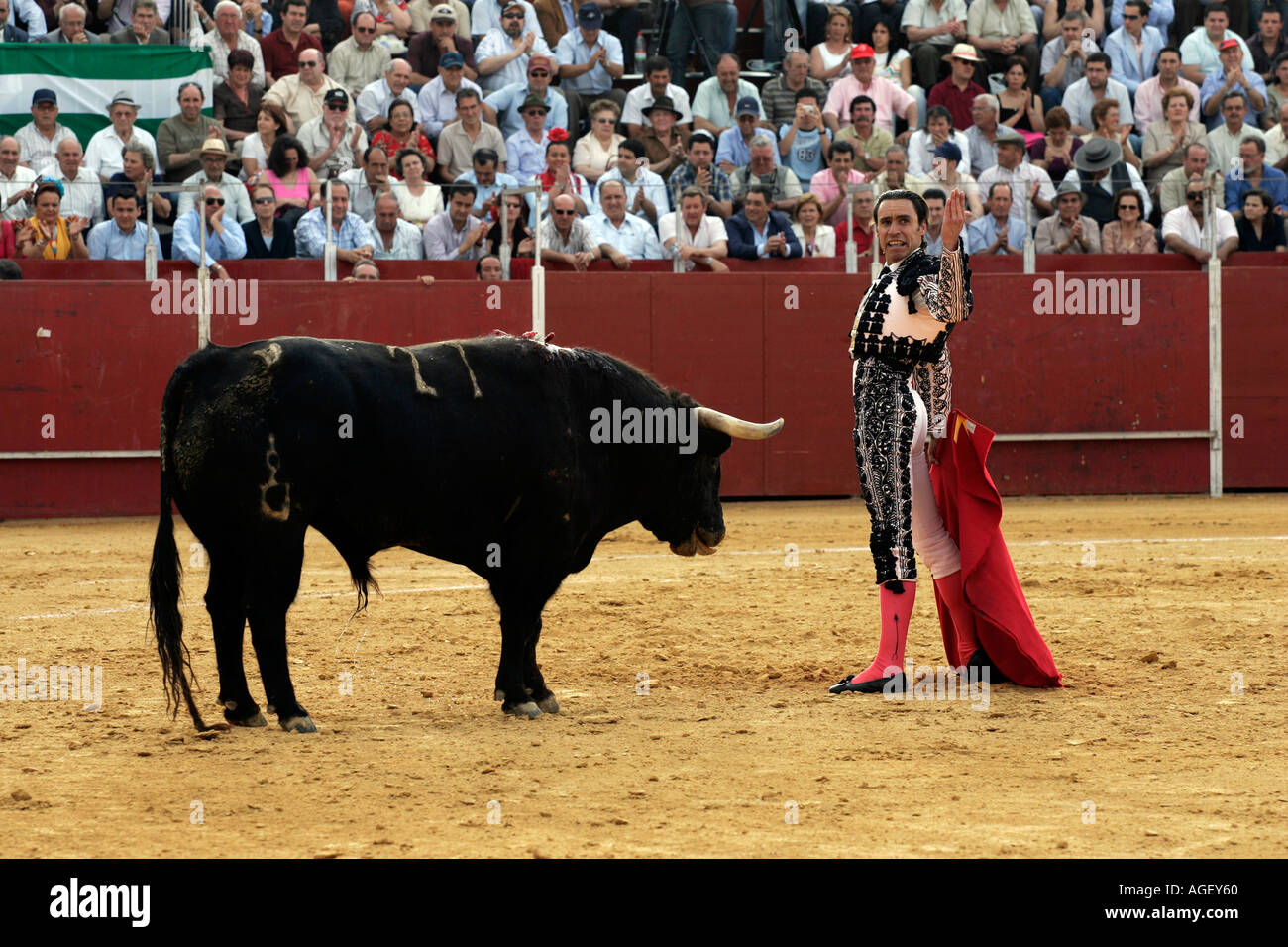 Juan Manuel Benitez performing a desplante disdaining bull Stock Photo ...