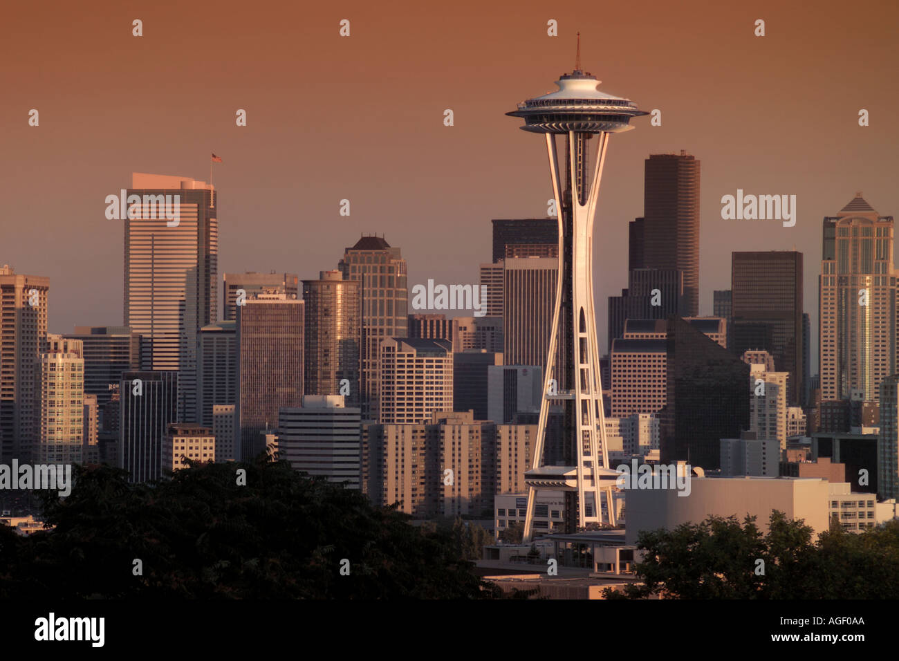 Seattle Space Needle and city skyline Washington State - USA Stock ...