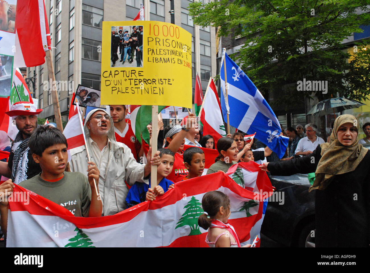 Demonstration against the attack of Israel on Lebanon Montreal Quebec ...
